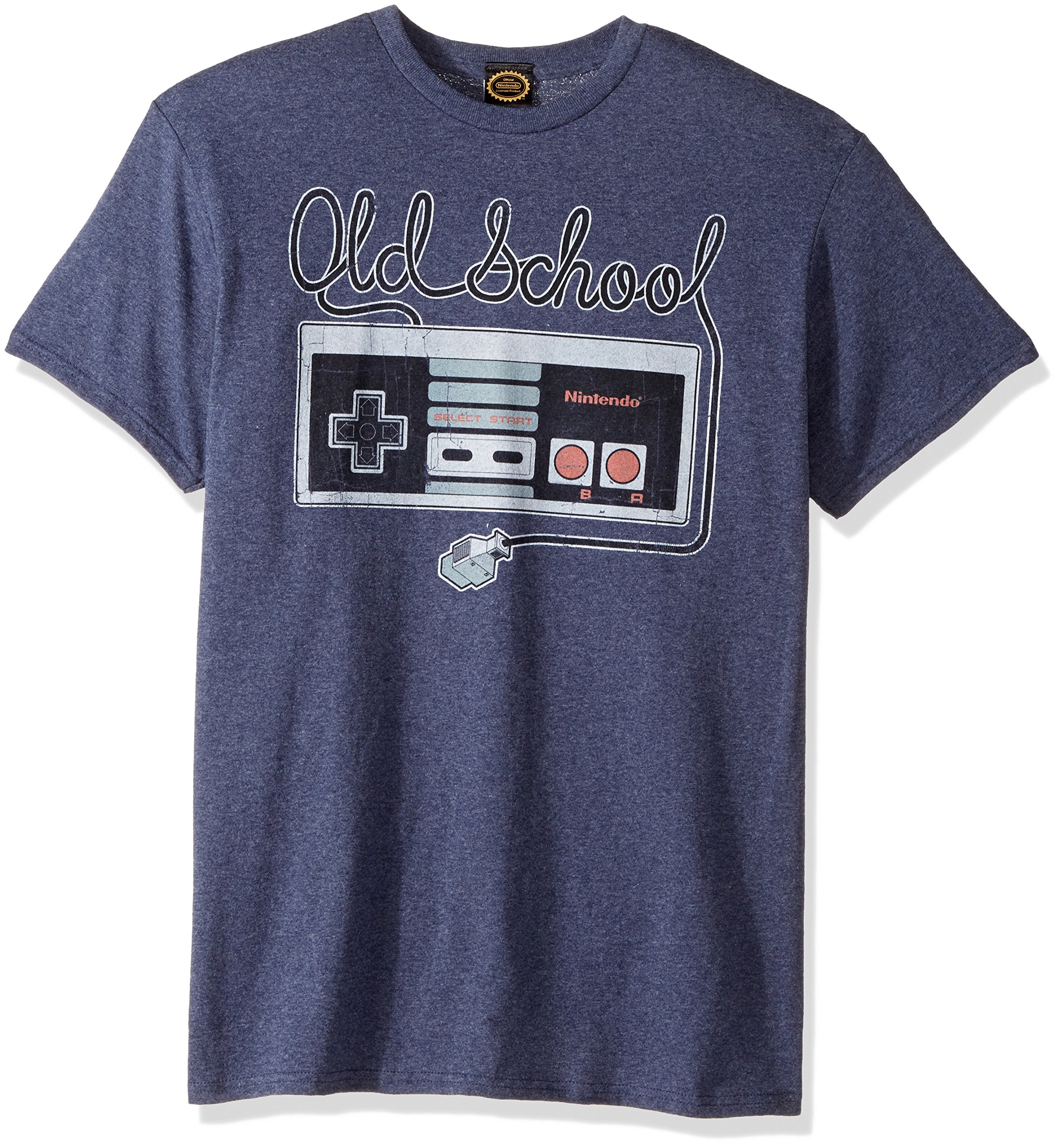 Nintendo Men's Tangled Controller T-Shirt, Large, Navy Heather