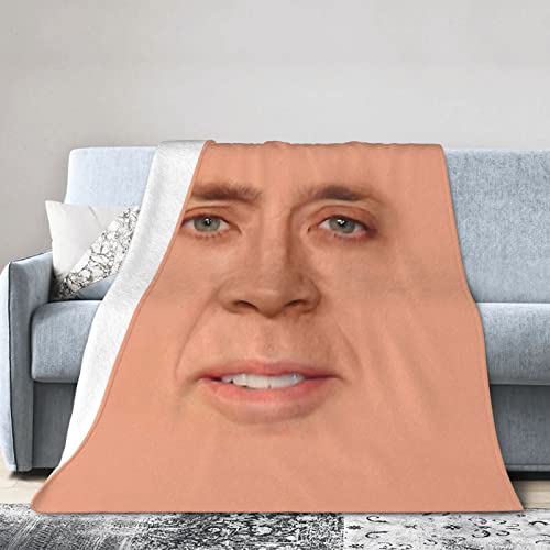 Funny Face Blanket Flannel Fleece Throw Blankets 50"X40" Soft Cozy Winter Fall Blanket Fuzzy Plush Home Decor For Couch Bed Sofa Living Room Bedroom