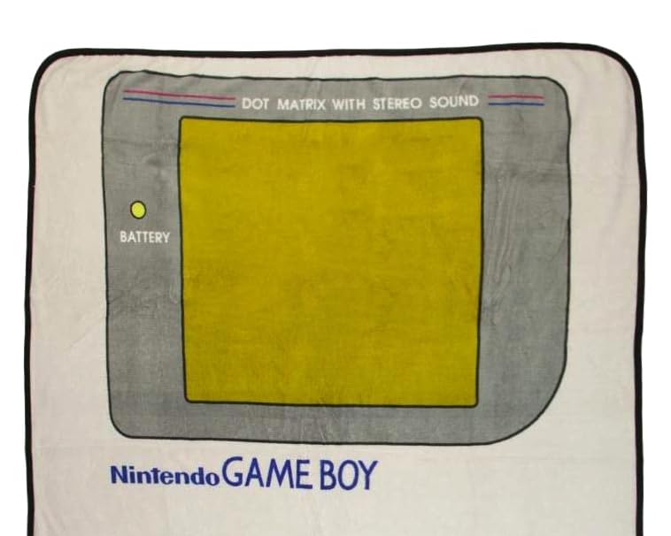Nintendo Bioworld Game Boy Handheld Game Console Fleece Throw Blanket 45" X 60"