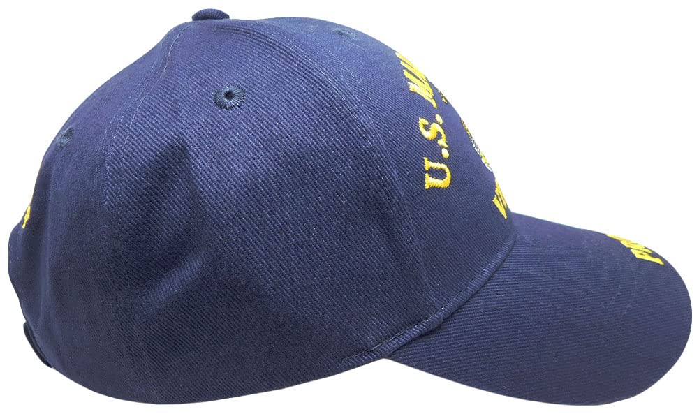 Marine Corps Veteran EGA Proudly Served USA Flag Navy Blue Cotton Adjustable Embroidered Baseball Hat Cap Officially Licensed CP00307