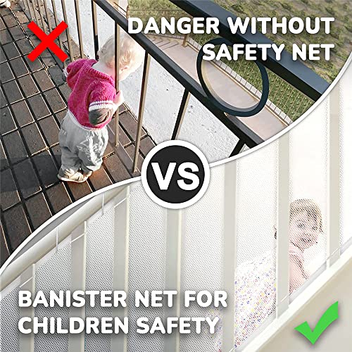 Askfairy Children's Stairs Netting, 118"X31"Balcony, Patios and Railing Stairs Netting,Sturdy Mesh Fabric Material