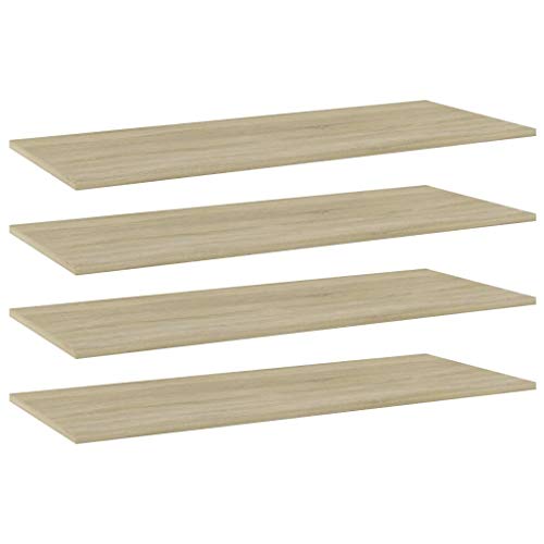 ZQQLVOO Floating Shelves, Shelves Wall Mounted, Wall Storage Shelves for Living Room, Bedroom, Kitchen, Bookshelf Boards 4 pcs Sonoma Oak 39.4"x15.7"x0.6" Chipboard