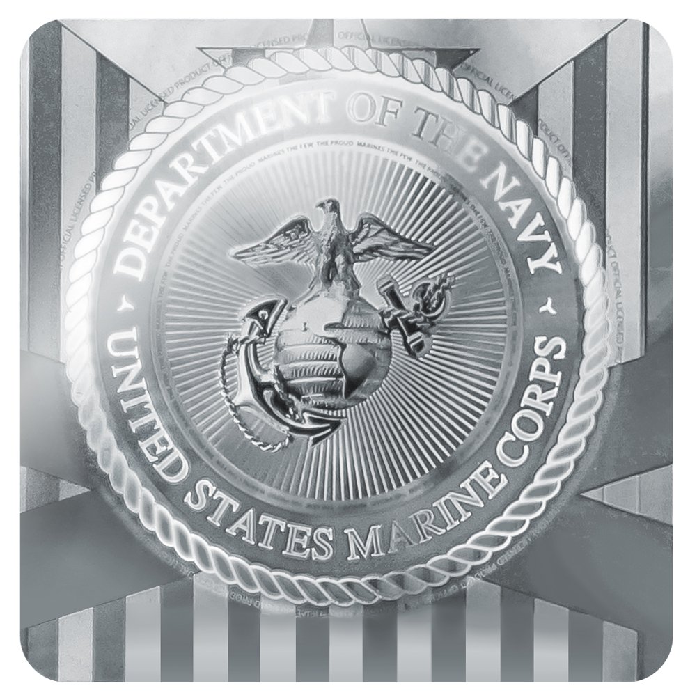GRAPHICS & MORE Marines USMC Emblem Black Yellow Red Officially Licensed 0.75" Pendant with Sterling Silver Plated Chain