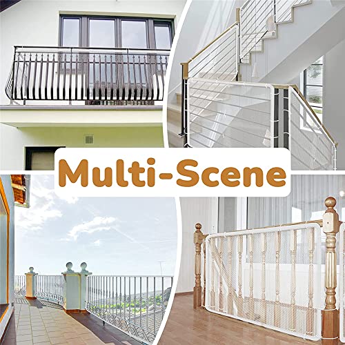 Askfairy Children's Stairs Netting, 118"X31"Balcony, Patios and Railing Stairs Netting,Sturdy Mesh Fabric Material