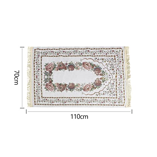 Islamic Prayer Rug Traditional Muslim Prayer Rug Mat Thick Soft Turkish Praying Carpet Janamaz Sajadah Ramadan Eid Gifts for Knees Forehead