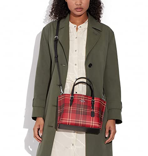 Coach Leather Mollie Tote 25, Red/Black Multi