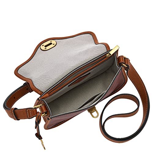 Fossil Women's Heritage Leather Mini Flap Crossbody Purse Handbag
