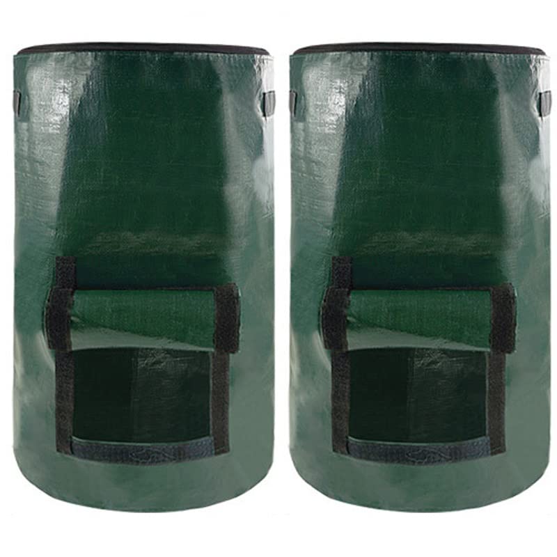 SKGFKYRM Garden Compost Bag Garden Waste Bin Organic Composts Bags Compost Accelerator Composting Tumbler Outdoor Composting & Yard Waste Bins for Kitchen and Garden Waste Collapsible Reusable 2PCS