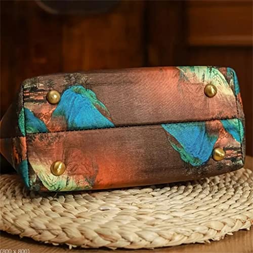 ZLXDP Women's Vintage Handbag National Dinner Handbag Women's Printed Handbag