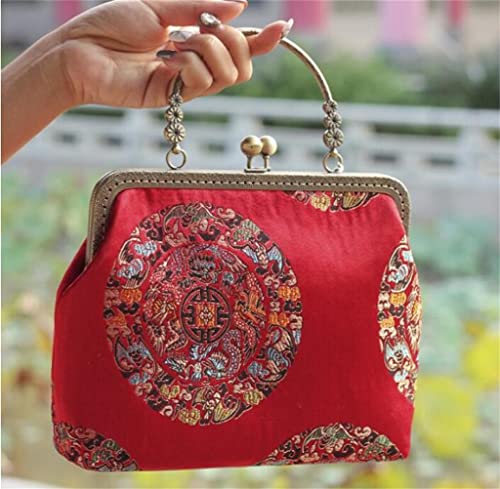 LHLLHL Women's Handbag Chinese Handbag Women's Retro Handbag Shoulder Tote Women's Purse