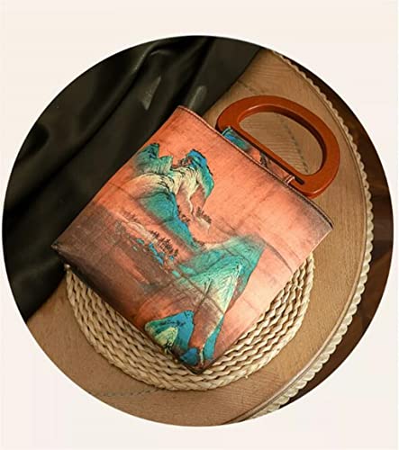ZLXDP Women's Vintage Handbag National Dinner Handbag Women's Printed Handbag