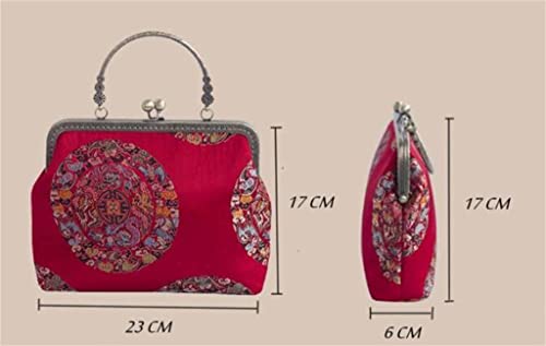 LHLLHL Women's Handbag Chinese Handbag Women's Retro Handbag Shoulder Tote Women's Purse