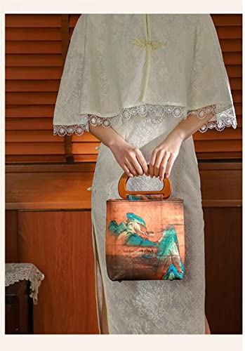 ZLXDP Women's Vintage Handbag National Dinner Handbag Women's Printed Handbag