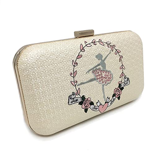 ZLXDP Women Handbag Clutch Crystal Evening Bag Flower Embroidery Wedding Bag Purse Party Bag Chain