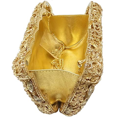 ZLXDP Crystal Women Evening Clutch Bag Hard Case Wedding Party Handbags Purses Metal Clutches