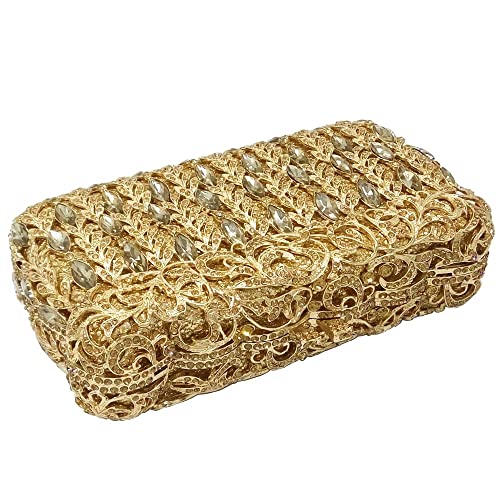 ZLXDP Crystal Women Evening Clutch Bag Hard Case Wedding Party Handbags Purses Metal Clutches