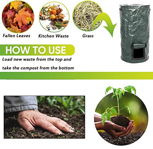 SKGFKYRM Garden Compost Bag Composting Bins Plastic Light Weight Collapsible and Reusable Organic Bags Gardening Gifts Compost Bin Outdoor (Size : 45x80cm)