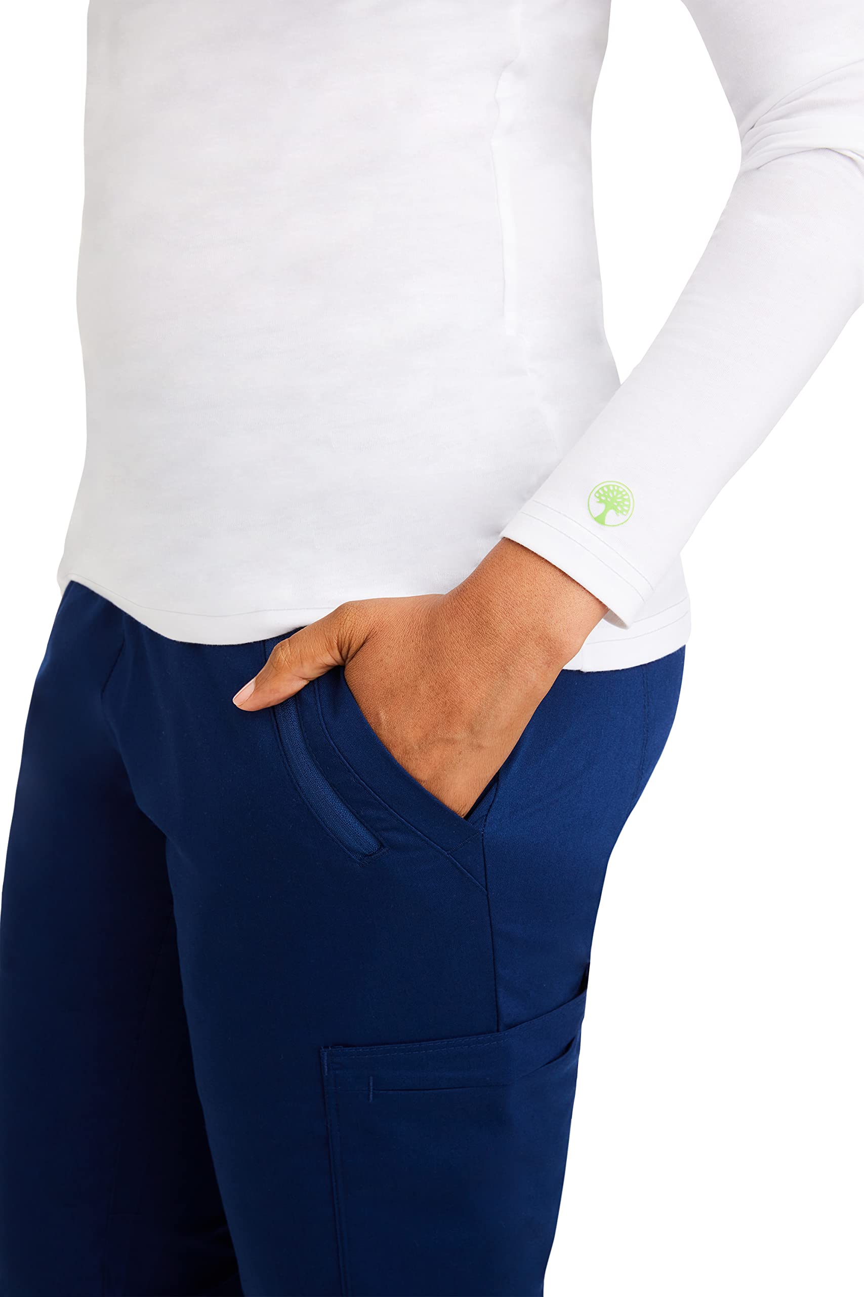 Healing Hands Women's Underscrub Soft Knit Melissa Longsleeve Scrub Tee with Breathable & Easy Care Fabric 5047, M, White