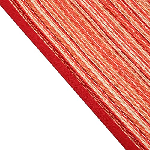 Lush Ambience Iris Outdoor Rug for Patios, Backyards, Decks, Porches, Picnic, Rv, Camping | Premium Plastic Straw Rug - Waterproof, Reversible, Fade Resistant (4'X6'-Red) Roll