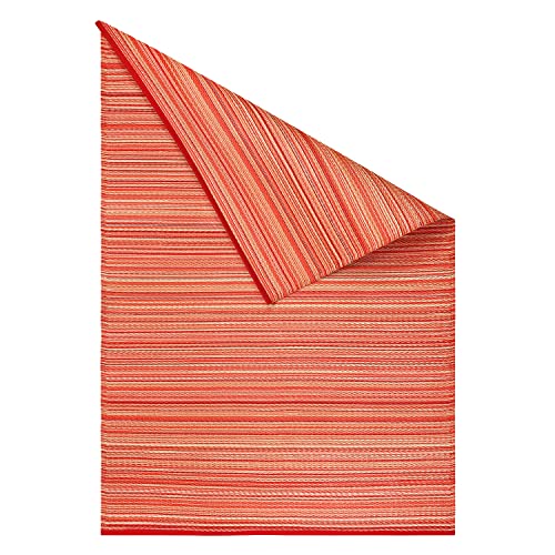 Lush Ambience Iris Outdoor Rug for Patios, Backyards, Decks, Porches, Picnic, Rv, Camping | Premium Plastic Straw Rug - Waterproof, Reversible, Fade Resistant (4'X6'-Red) Roll