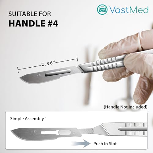 200PCs Dental Grade #22 Stainless Steel Sterile Surgical Blades by VASTMED | Individually Wrapped High Stainless Steel Dermablade Surgical Blade