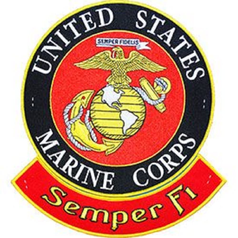 United States Military Patch, USA Marine Corps Logo - Embroidered Sew On/Iron On Patriotic Patch - 12"
