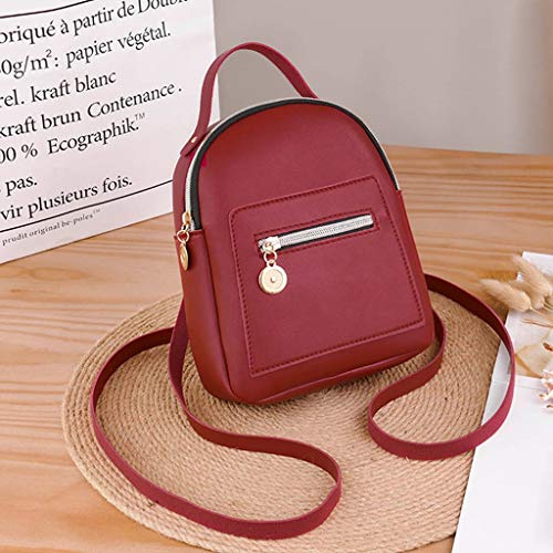 Small Backpack Purse for Women Leather Purse Letter Small Mobile Phone Shoulders Bag Backpack Messenger Fashion Bag
