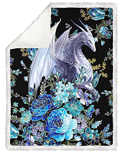 Satigi Dragon Blanket, Dragon Fuzzy Blanket, Personalized Baby Blankets Gifts Blanket Ultra-Soft Fleece Throw Blankets from Daughter Son, Dragon Themed Gifts Small/Medium/Large/X-Large