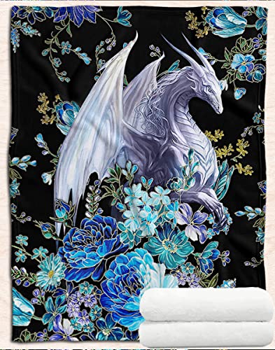 Satigi Dragon Blanket, Dragon Fuzzy Blanket, Personalized Baby Blankets Gifts Blanket Ultra-Soft Fleece Throw Blankets from Daughter Son, Dragon Themed Gifts Small/Medium/Large/X-Large
