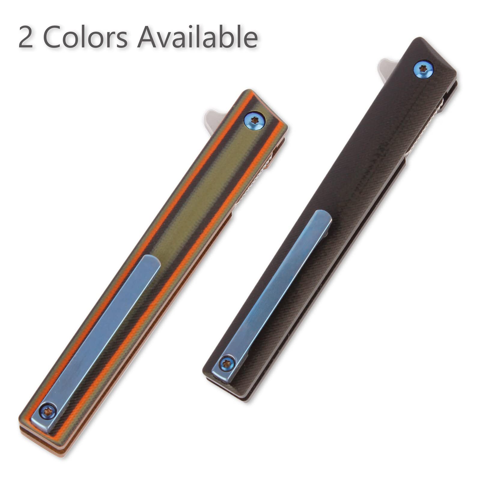 TENCHILON G37 Small Pocket Scalpel Knife, 10pcs #60 Replaceable Blades, Compact Slim Gentleman's Flipper Folding Scalpel EDC Utility Knives with Blue Titanium Pocket Clip (Black)