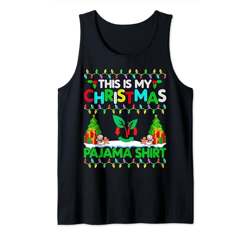 Composting Christmas Pajama Shirt Composting Xmas Holiday Tank Top