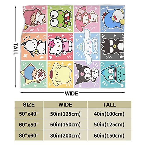 Blanket Anime Throw Cartoon Blankets Ultra Soft Flannel Bed Throws Suitable for All Seasons Warm Home Decor for Sofa Couch Chair Bedroom50 X40