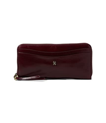 HOBO Max Large Zip Around Wallet For Women - Leather Construction With Cotton Lining, Smart and Trendy Wallet Merlot One Size One Size