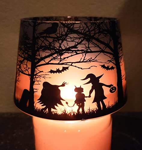Yankee Candle Trick or Treat Halloween Scene Jar Candle Shade Topper for Yankee Candle Large and Medium Original Jar Candles