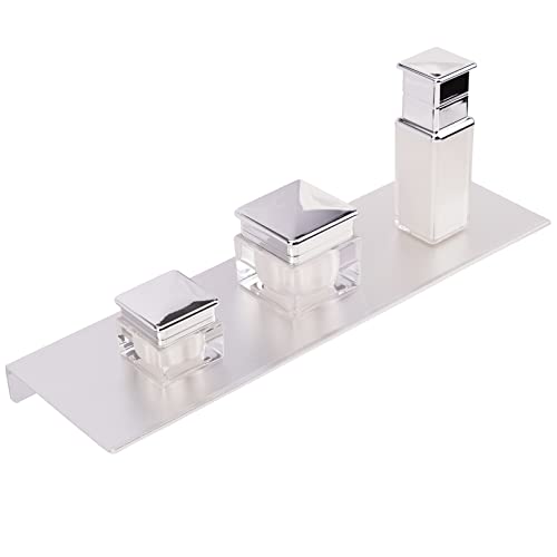 Veefos Bathroom Shelf Floating Shelf Wall Mounted, Silver 15.6 Inch Metal Wall Shelf Bathroom Storage Shelf Bathroom Organizer Countertop, Aluminum