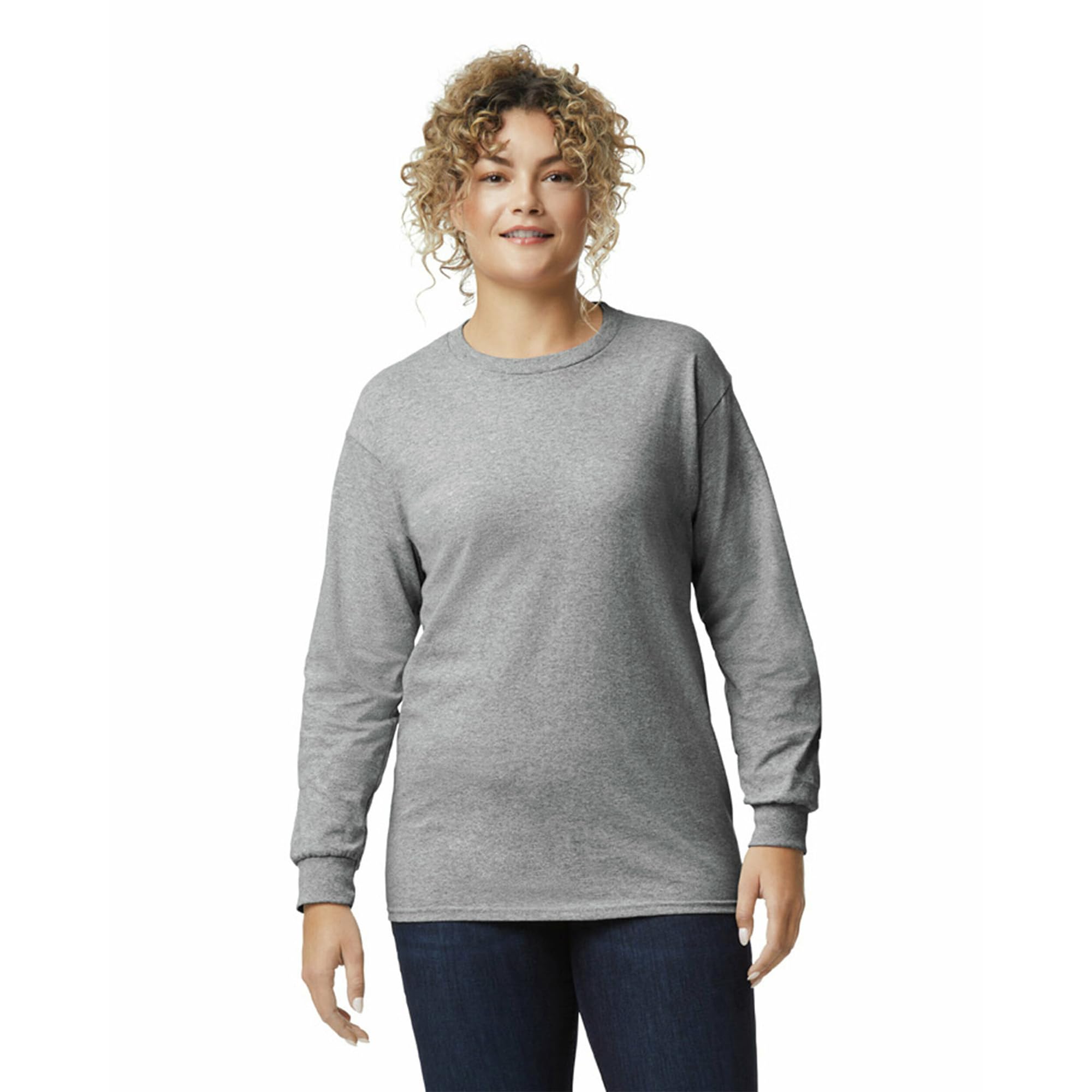 Gildan Men's Ultra Cotton Long Sleeve T-Shirt, Style G2400, Multipack, Sport Grey (2-Pack), Large