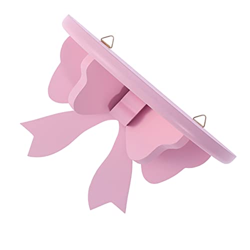 Ipetboom Decor Figurine for Shelves Rustic Wall () Wooden Nursery Kids Home Holder Flower Plant Rack Floating Style Bathroom, Nordic (Pink) Mounted Shaped: Bow Corner Kitchen& Frame