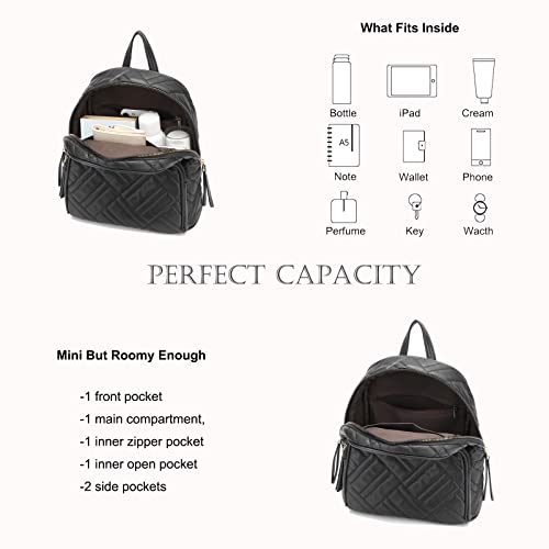 Shaelyka Cute Small PU Leather Backpack Purse for Girls, Mini Backpack Women Purse Travel Daypack
