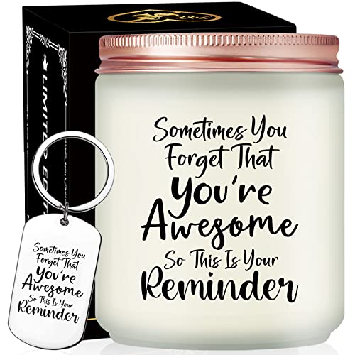 Volufia Sometimes You Forget That You're Awesome Candle - Inspirational Gifts for Women - Thank You Gifts for Coworker, Best Friends -Teacher Appreciation Gifts - Funny Cancer Gifts for Women