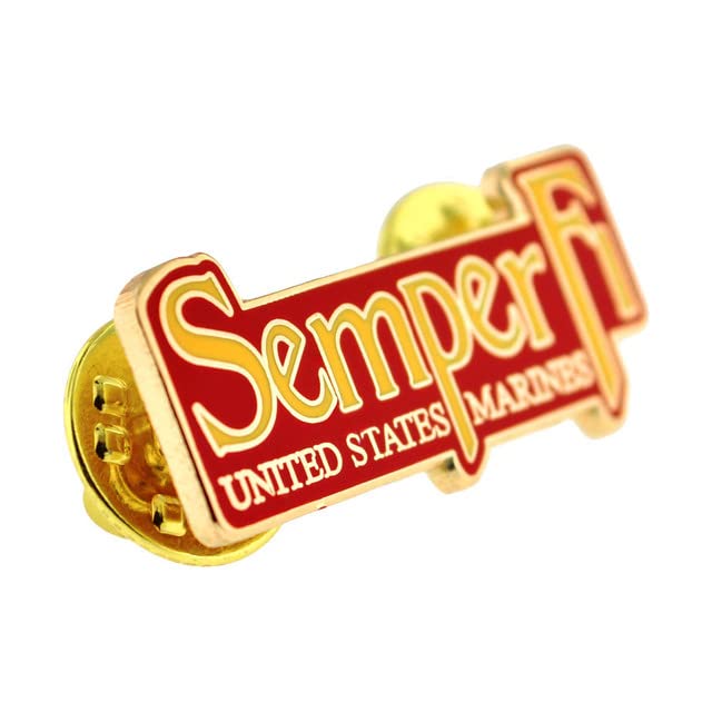 PinMart Officially Licensed U.S.M.C. Veteran 4-Piece Lapel Pin β Military Insignia United States Marine Corps Logo Pins β Gold Plated Enamel Brooch with Secure Clutch Back