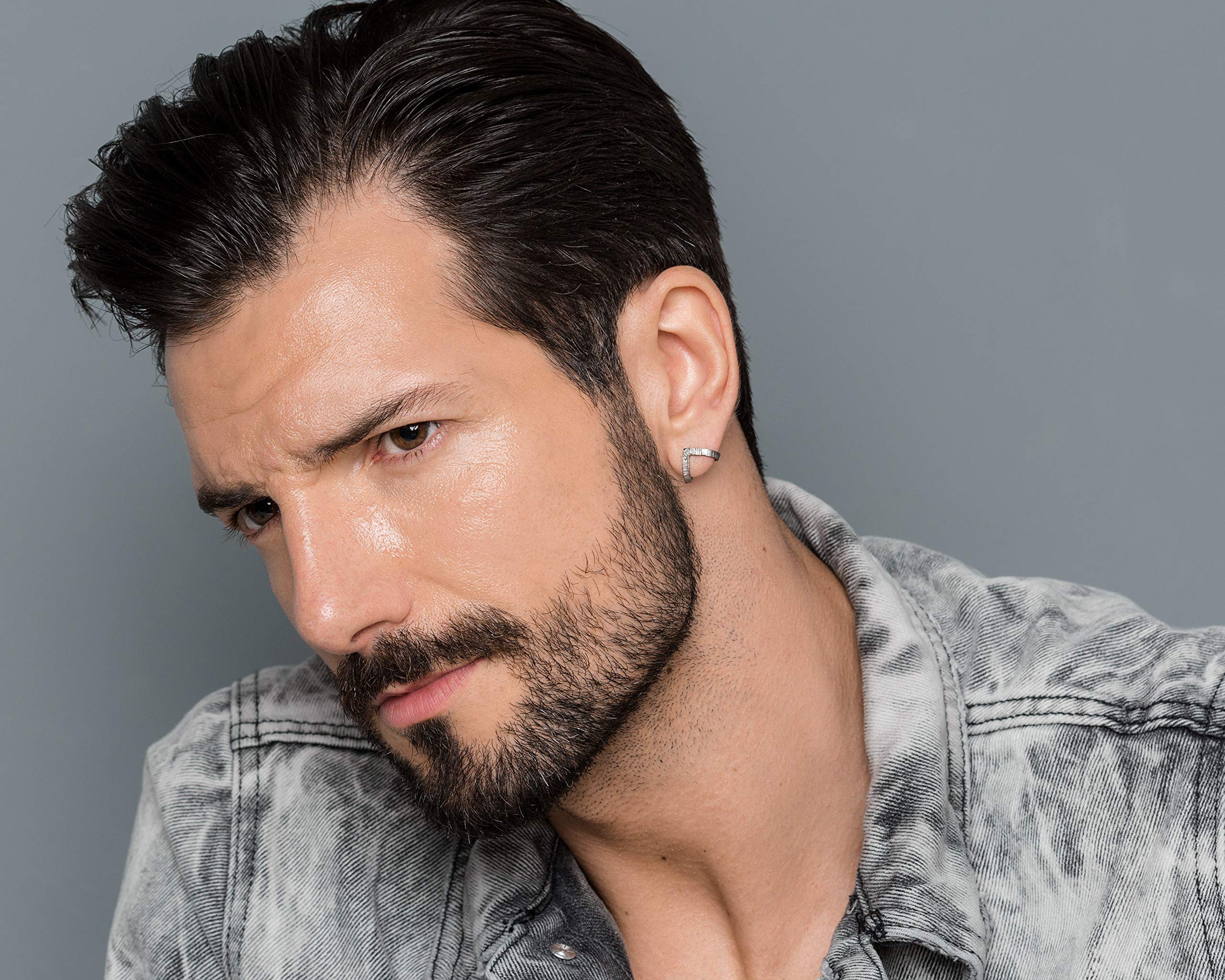 Handmade stud earrings Black sterling silver men's earring studs unusual unique for men earrings men jewelry for him boyfriend male earrings