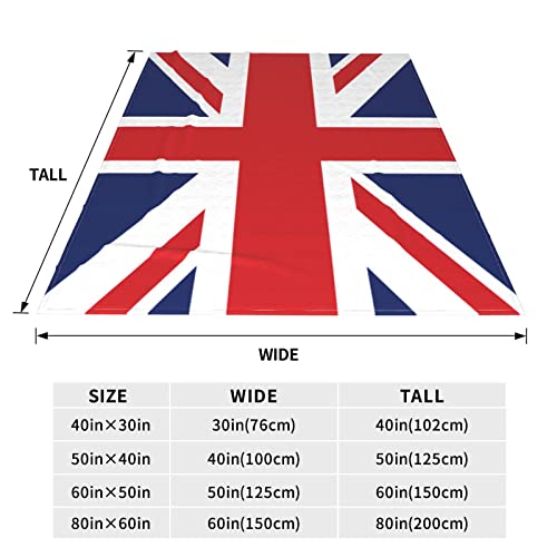 The Union Jack Throw Blanket, Soft Lightweight Fleece Throws for Kids, Men, Women,Warm Microfiber Fuzzy Blanket for Bed Living Room Sofa Couch 80"X60"