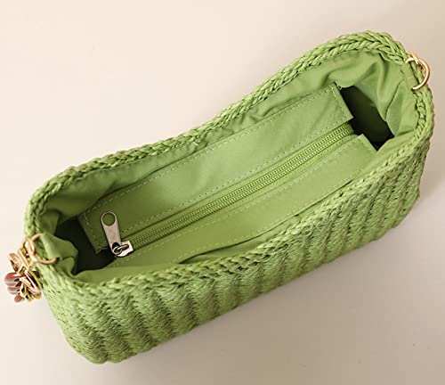 Straw Bag for Women, Summer Beach Bag Cute Handwoven Hobo Handbag Lightweight Shoulder Bag Vacation Bag Underarm Purse 2023