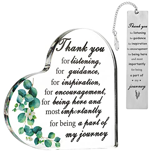 Thank You Gifts Set for Women Men Coworkers Farewell Gift Employee Appreciation Gifts for Boss Lady Teacher Colleague Leaving Gift Acrylic Sign Gift and Bookmark Set