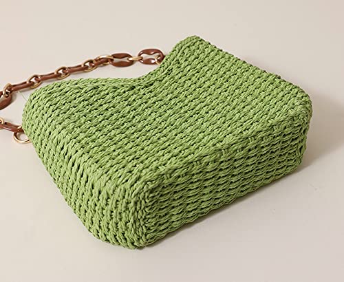 Straw Bag for Women, Summer Beach Bag Cute Handwoven Hobo Handbag Lightweight Shoulder Bag Vacation Bag Underarm Purse 2023