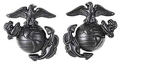 Officially Licensed United States Marine Corps USMC EGA Black Right and Left Lapel Pins (Set)