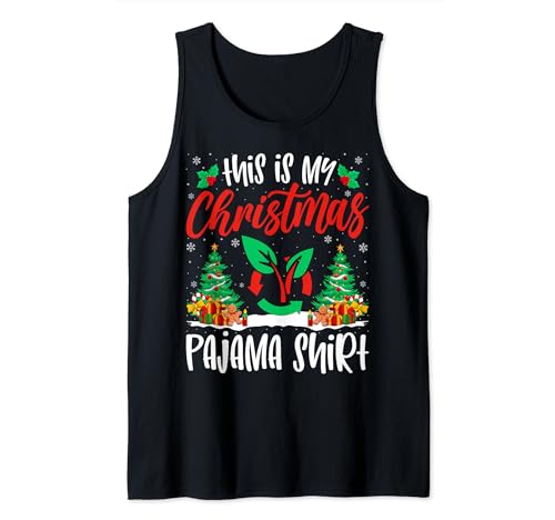Composting Xmas Pajama Shirt Composting Christmas Holiday Tank Top