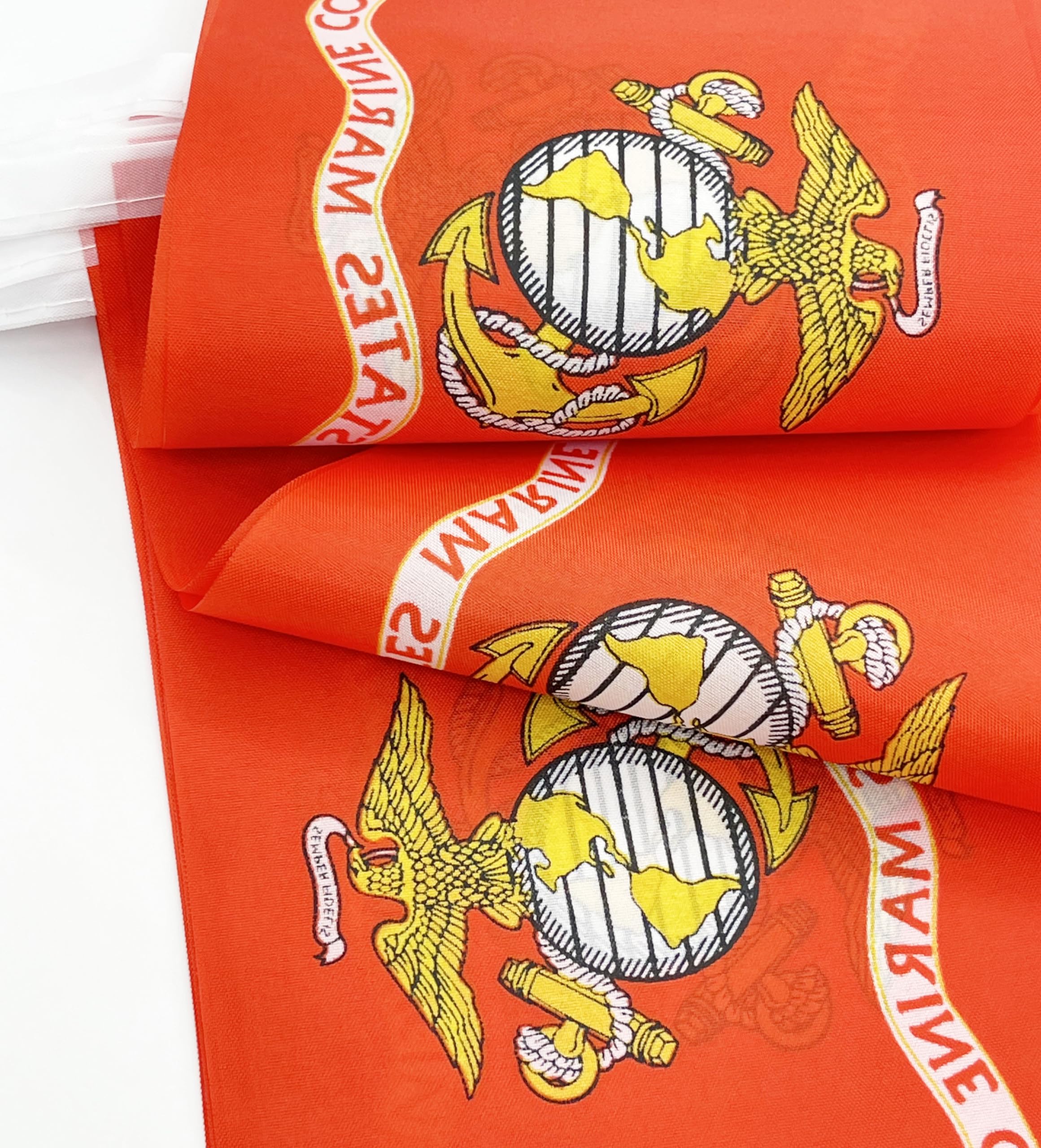 FWIW 2 Pack USA Marine Corps Banner String Small Mini American Military Pennant Flags July 4th Veteran Party Memorial Day Party Outdoor Yard Decorations