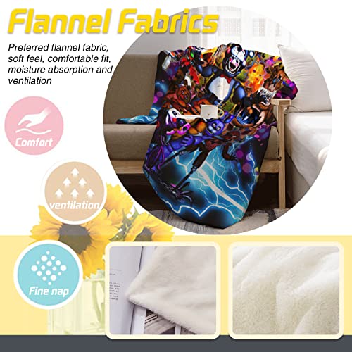 Horror Game Throw Blanket Warm Halloween Blankets Ultra-Soft Micro Fleece Horror Blanket for Bed Couch Living Room 50"X40"