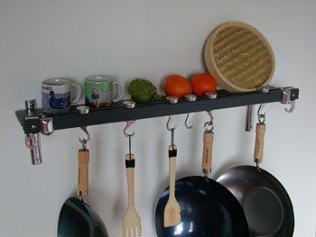 Taylor & Ng Track Wall Pot Rack 36" Anthracite Grey